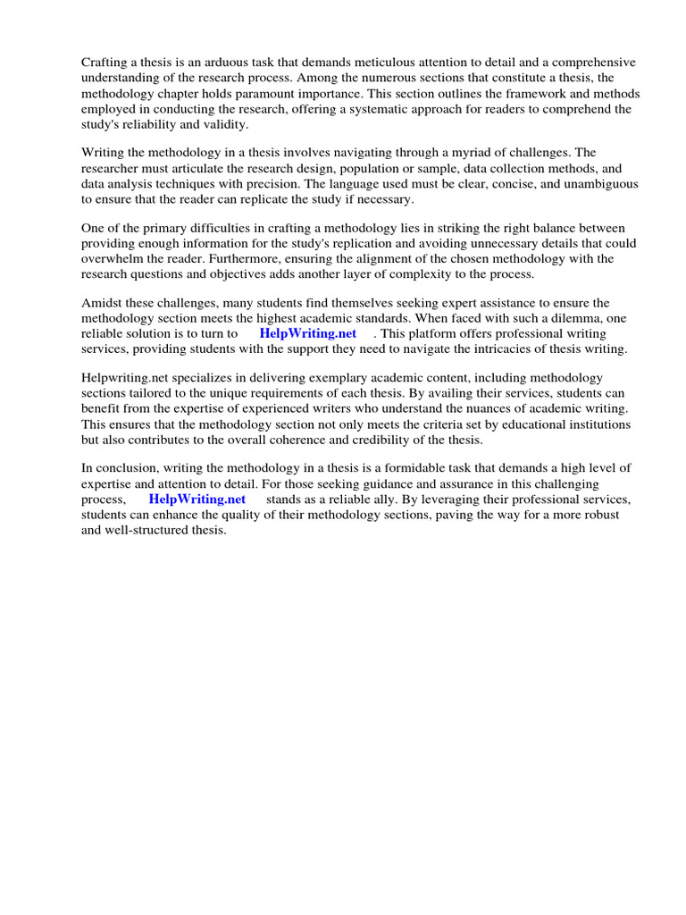 How To Write Methodology in Thesis Example | PDF | Career & Growth | Computers