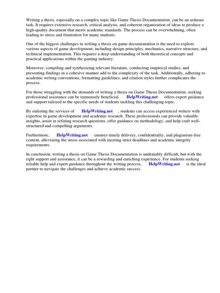 Game Thesis Documentation | PDF | Usability | Video Games Game Thesis Documentation | PDF | Usability | Video Games