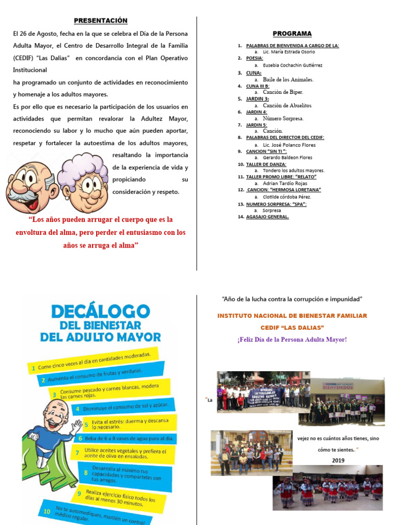 Diptico Programa Abuelo 19 | PDF