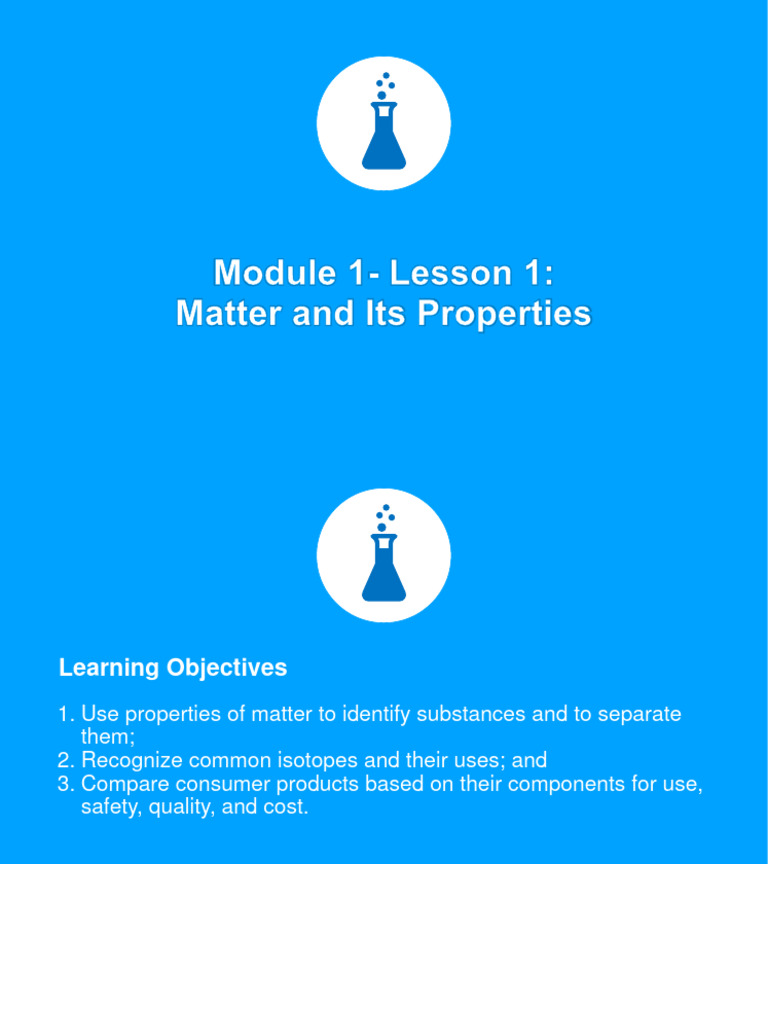 M1L1 - Matter and Its Properties | PDF | Matter | Mixture