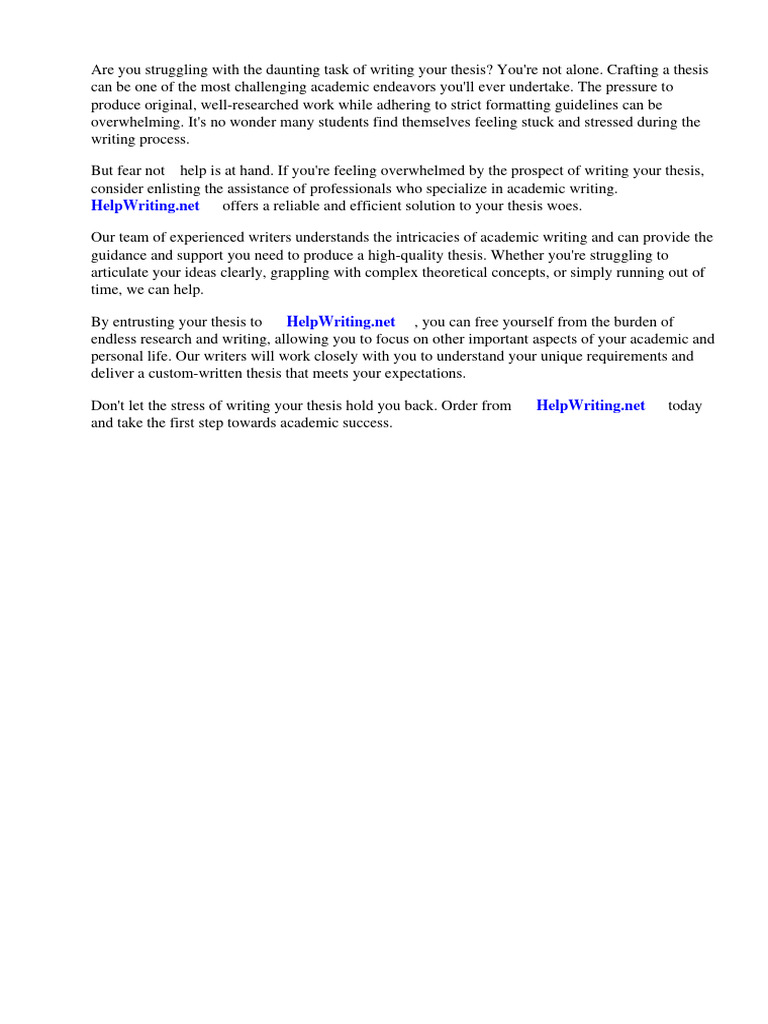 Thesis Writing Help & Boot Camp | PDF