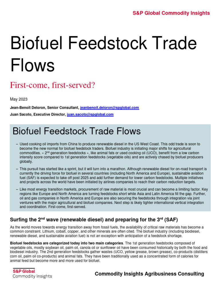 Biofuels Feedstock Trade Flows - Research Brief | PDF