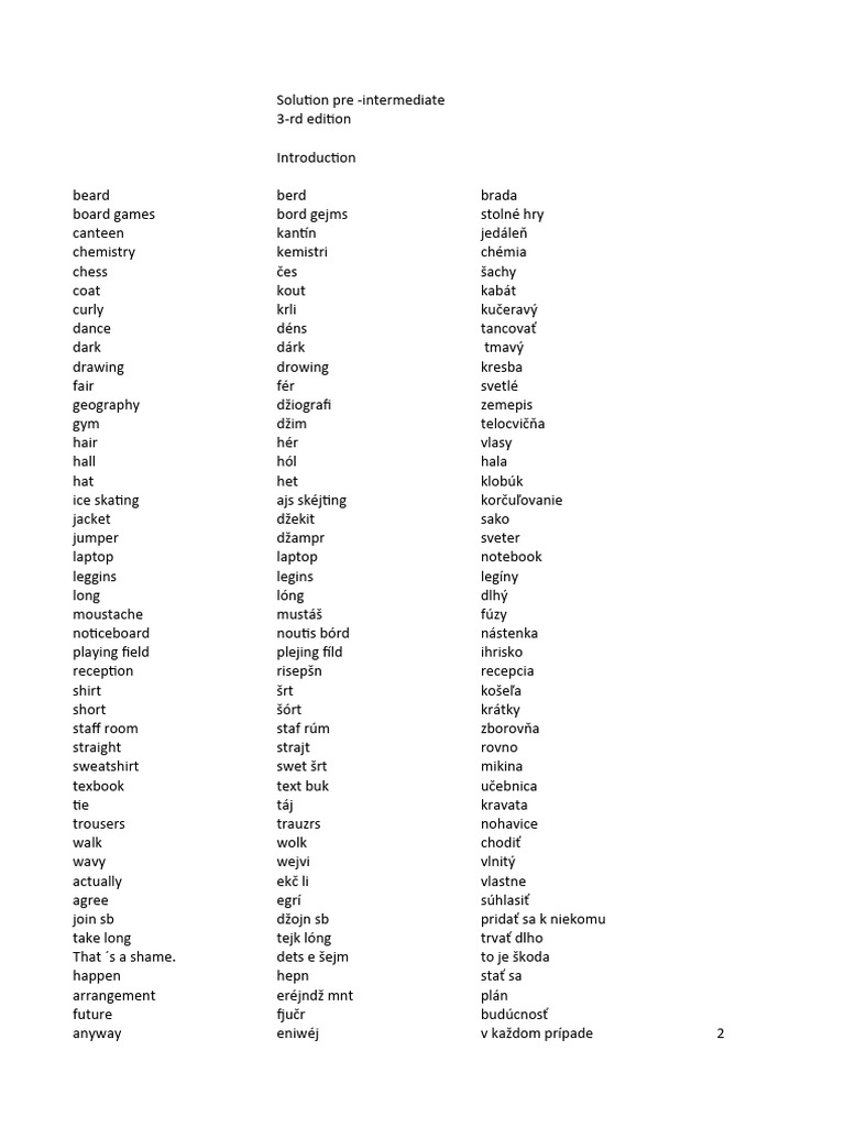 Solution Pre-Intermediate 3 RD Edition | PDF