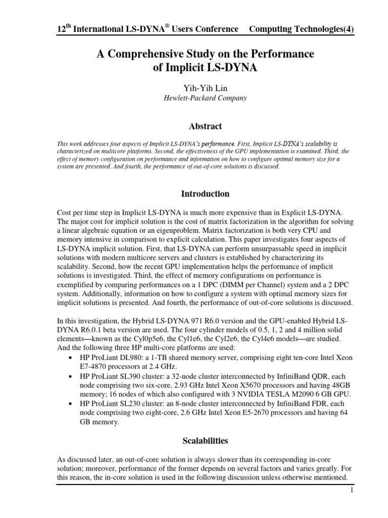 LS-Dyna1 | PDF | Multi Core Processor | Information Technology