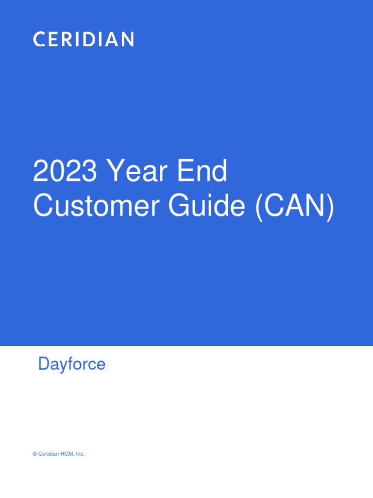 2023 Dayforce Canada Year-End Customer Guide (CAN) | PDF | Payroll Tax ...