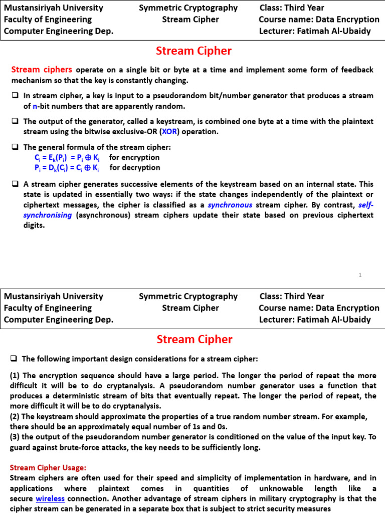 Stresm Cipher Lecture | PDF | Cryptography | Encryption