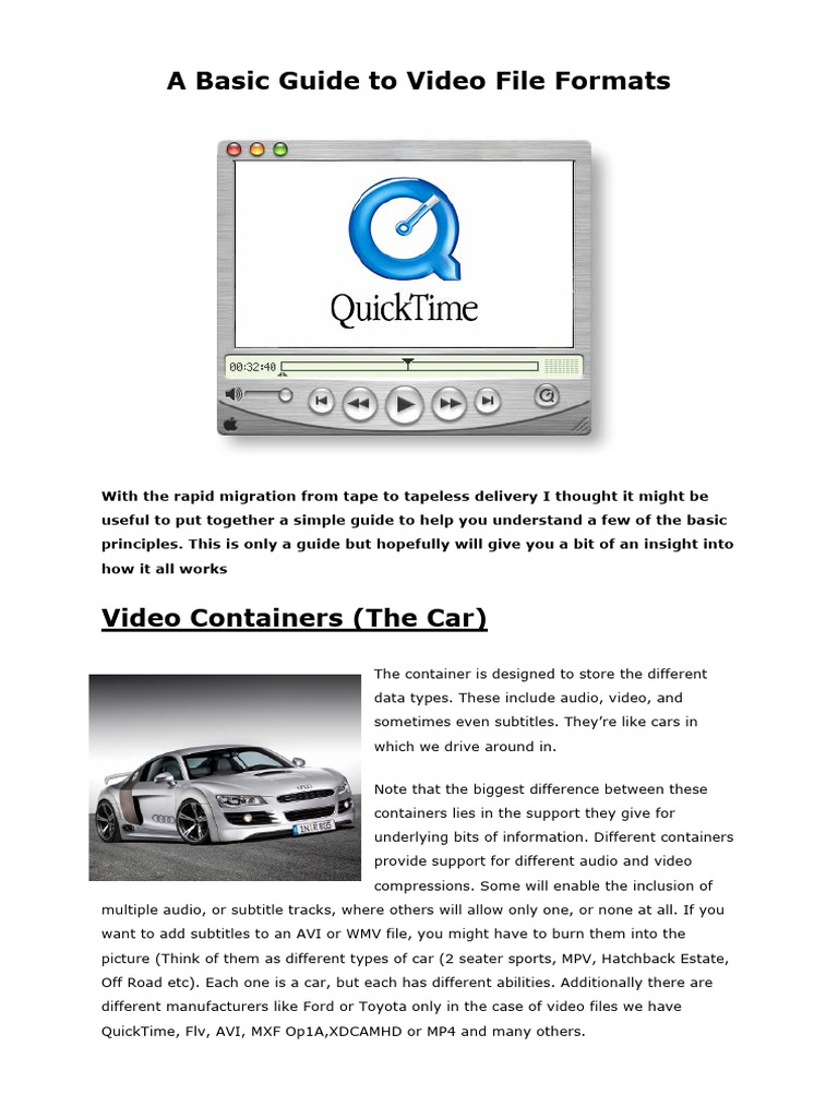 Video File Formats Simplified | PDF | Codec | Multimedia