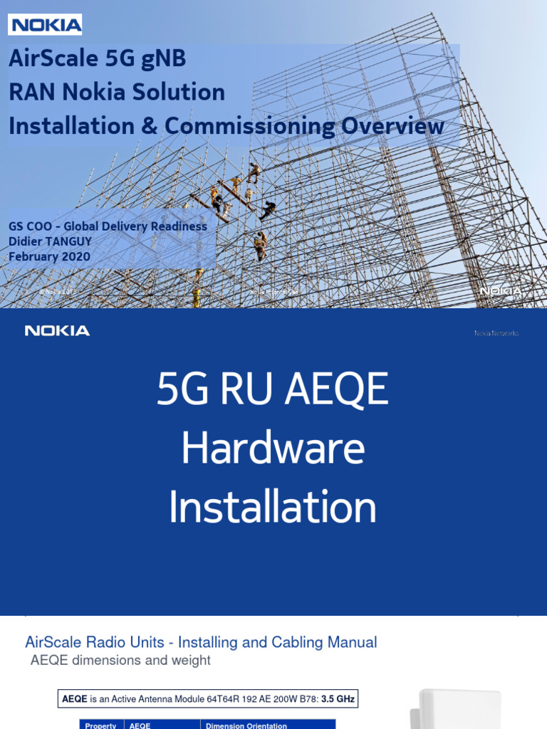Nokia SRAN BTS - 5G RU AEQE Install - Connection Overview Ed1.0 20w06 ...