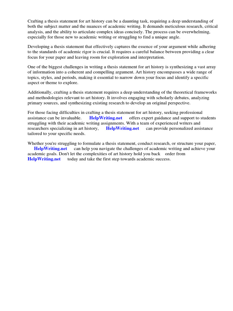 How to Make a Thesis Statement for Art History | PDF | Thesis | Essays