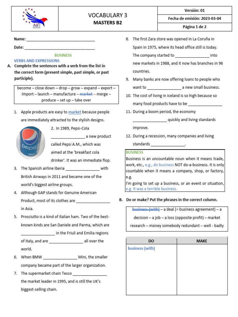 Vocabulary 3 | PDF