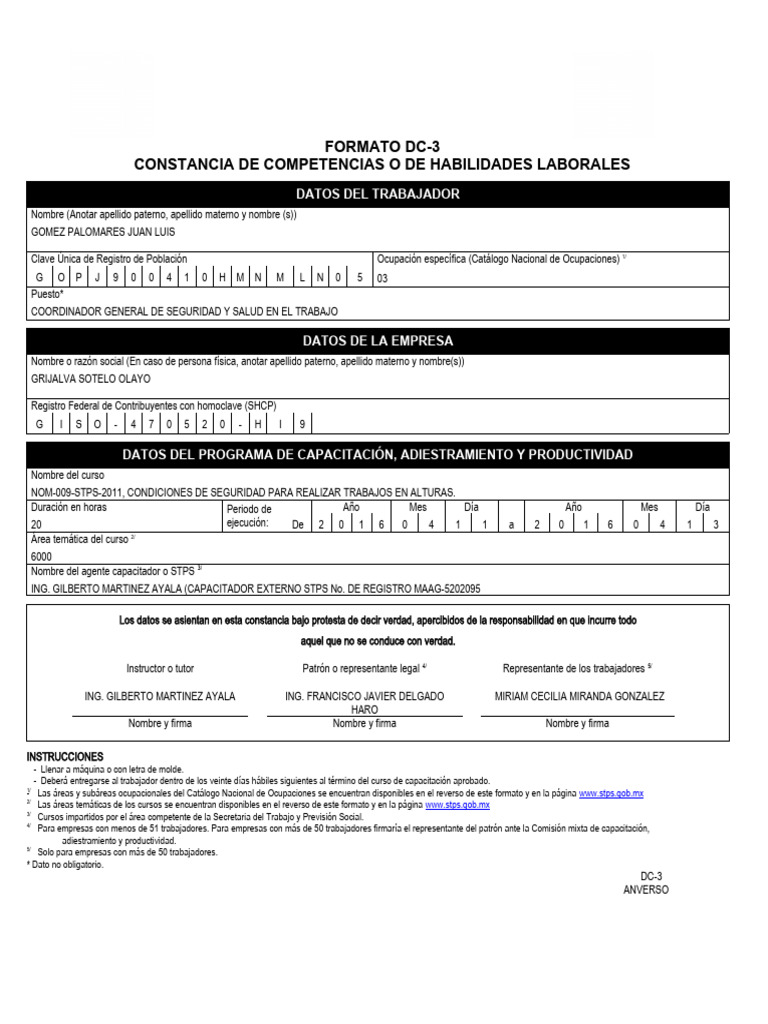 Trabajos en Alturas (DC-3 Ejemplo) | PDF