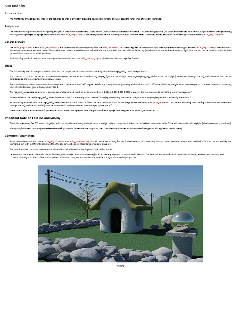 Sun and Sky mentalray | PDF | Shader | Light