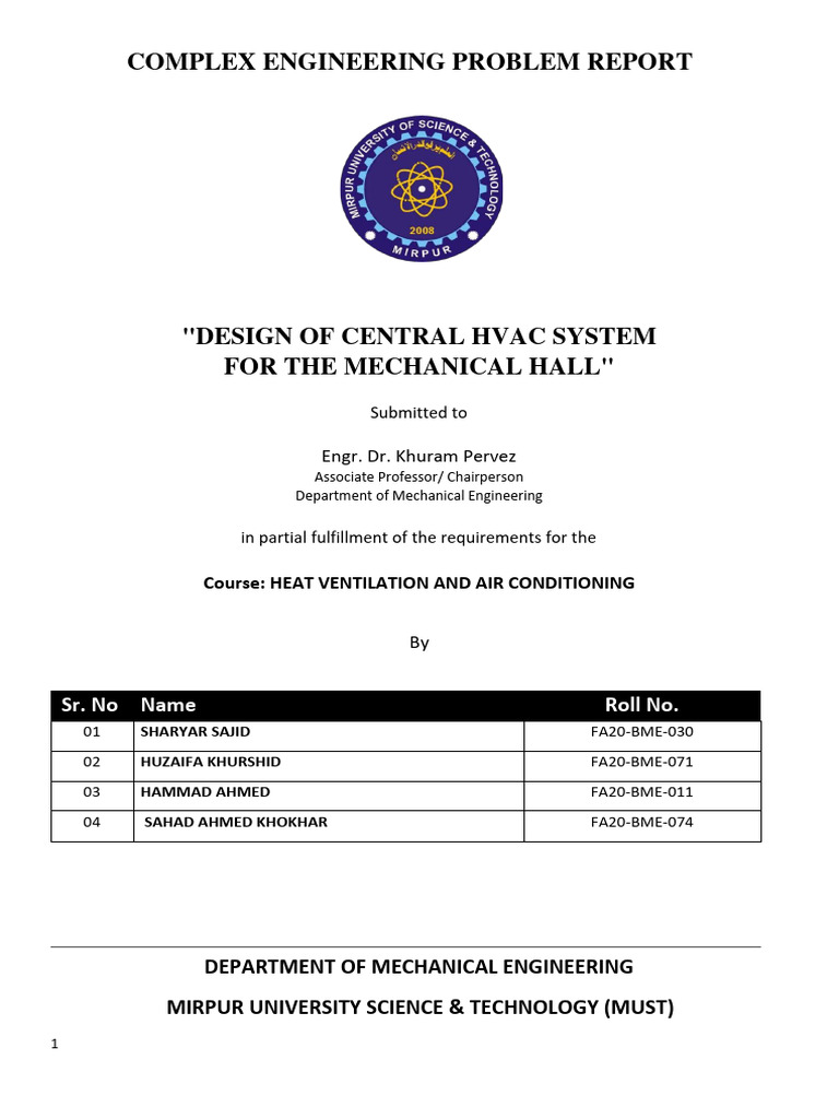 Report HVAC CEP | PDF | Science & Mathematics