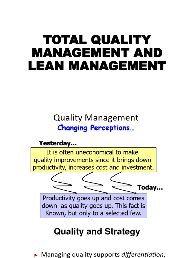 Total Quality Management and Lean Management | PDF