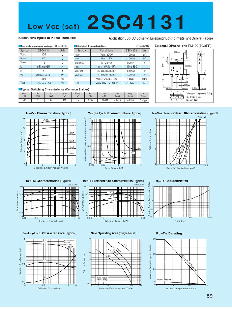2 SC 4131 | PDF | Bipolar Junction Transistor | Physical Sciences