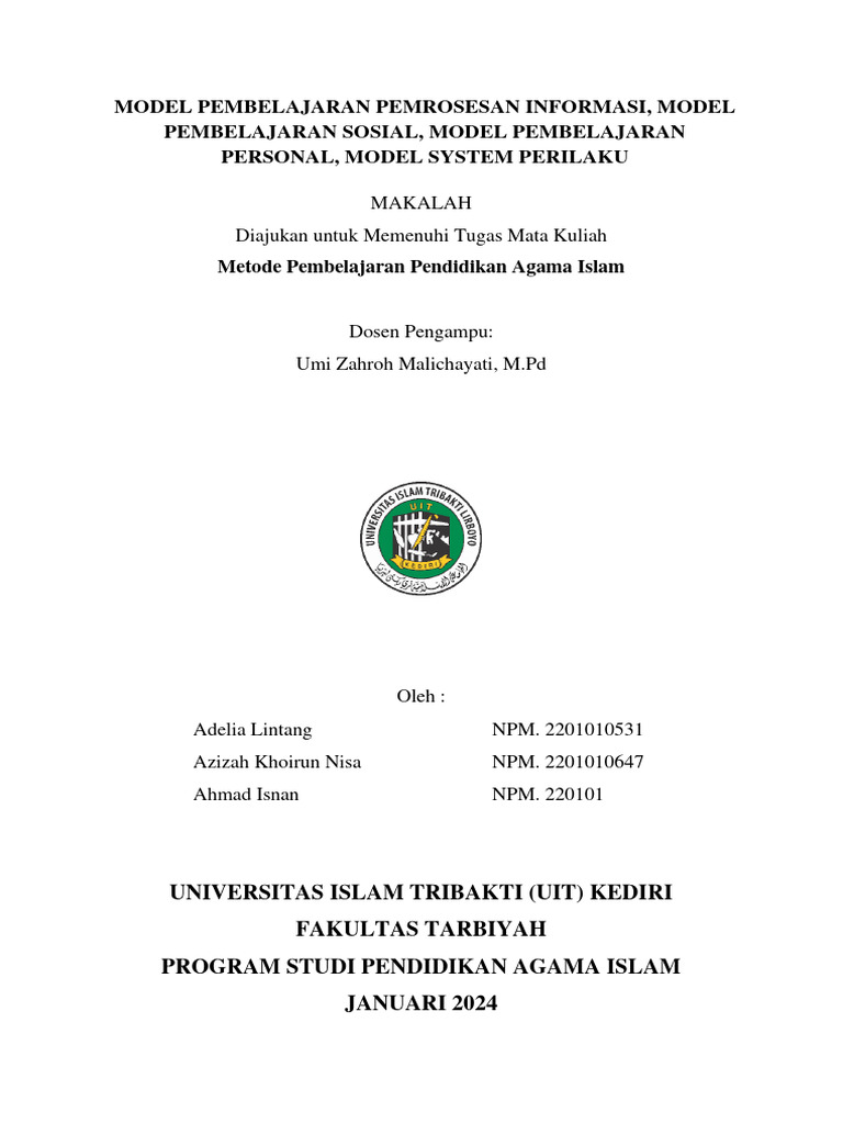 Metode Pembelajaran Pai Kel. 3 Smt. 4 | PDF | Sains & Matematika