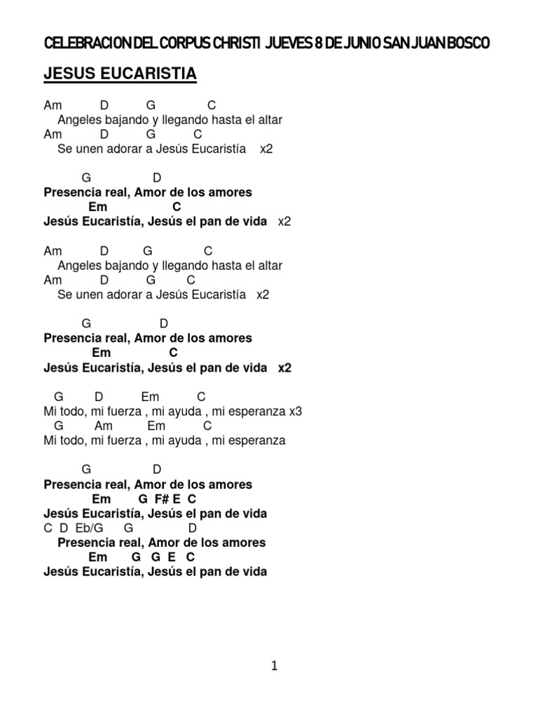 Himnos para Corpus Christi en San Juan Bosco | PDF