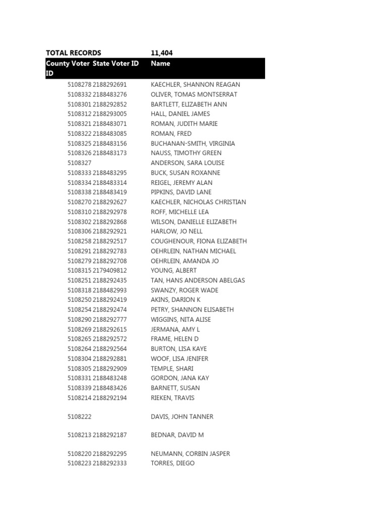 BBM-Early-Voter-Roster-Election-Day-1 | PDF