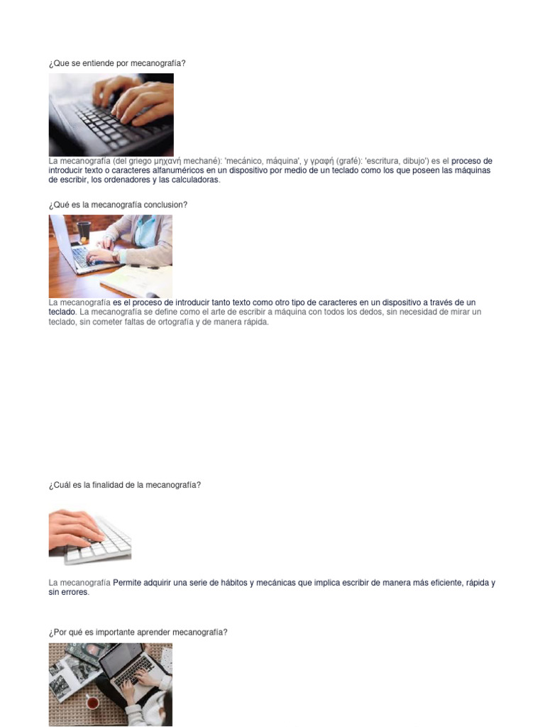 Que Se Entiende Por Mecanografía | PDF