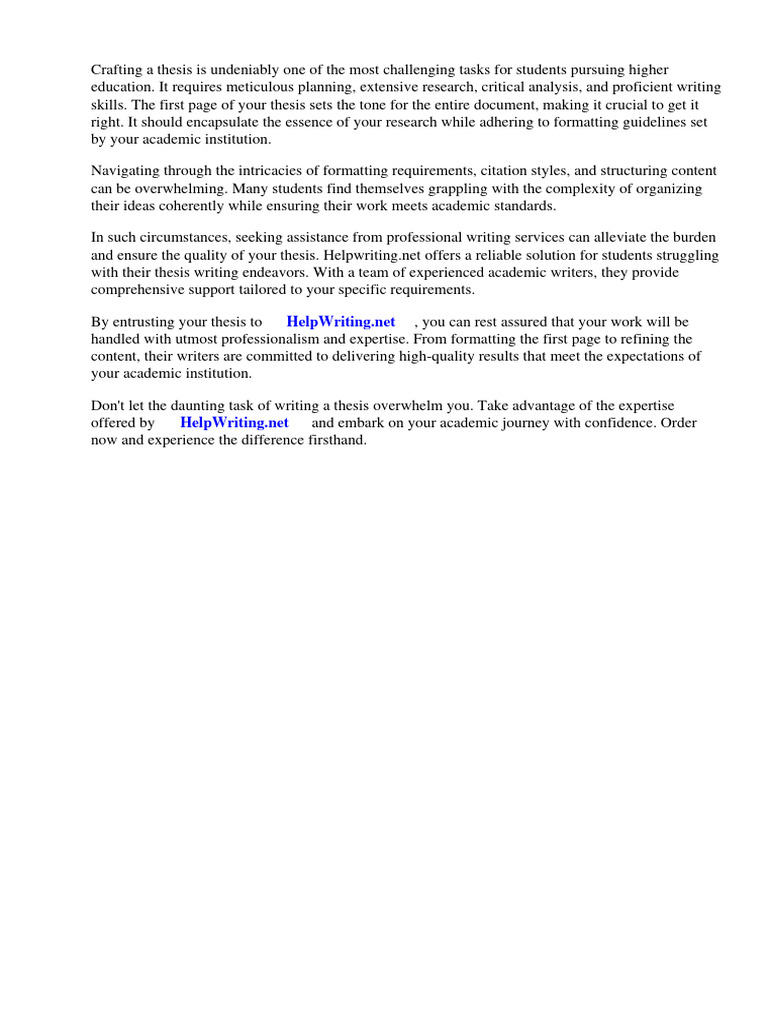 Thesis First Page Format | Download Free PDF | Thesis