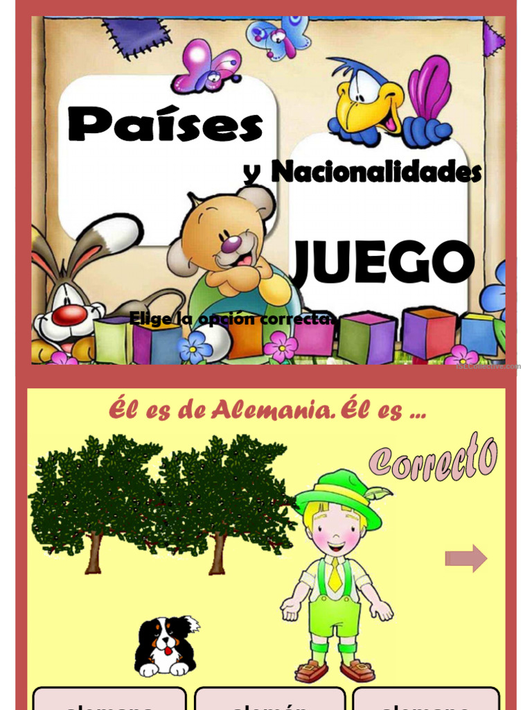 Países y Nacionalidades - Juego | PDF