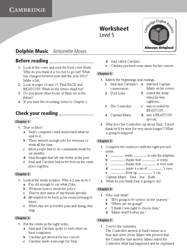 Worksheet: Dolphin Music Antoinette Moses | PDF
