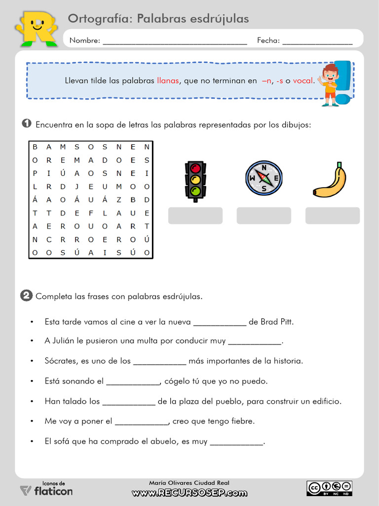 Actividades sobre palabras esdrújulas | PDF | Arte