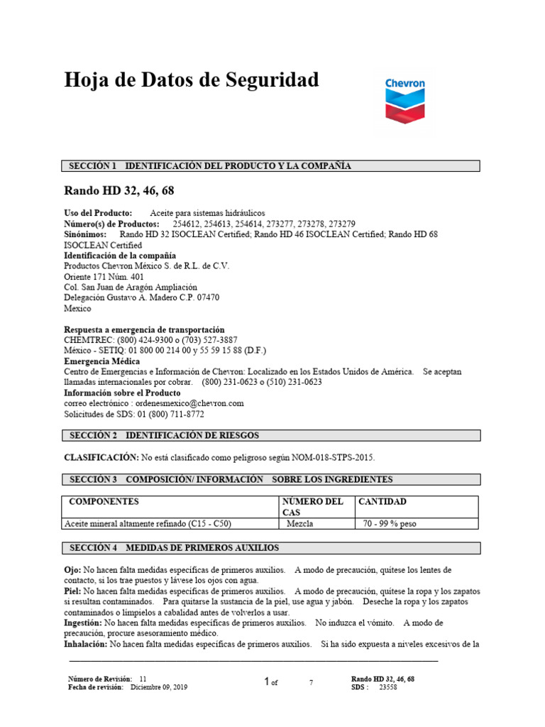 SDS - Rando HD 46 CH-000028-SDS | PDF