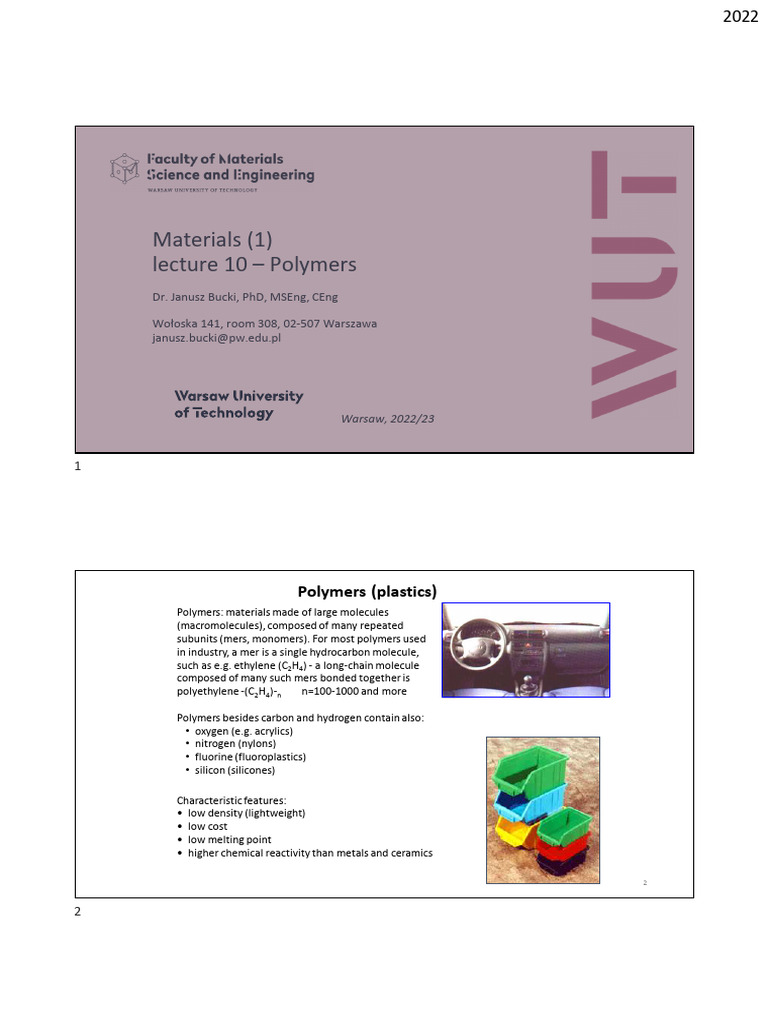 2022 Materials 10 Polymers | PDF