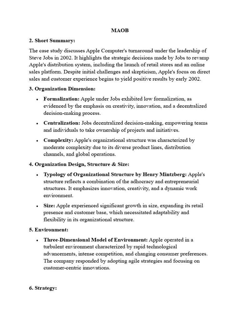 MAOB ANSWER | PDF | Organizational Structure | Innovation