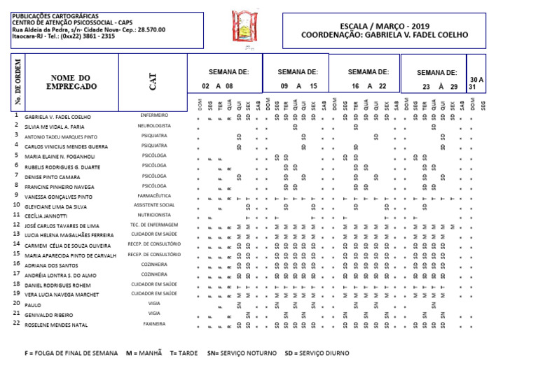 Escala Caps - Março | PDF