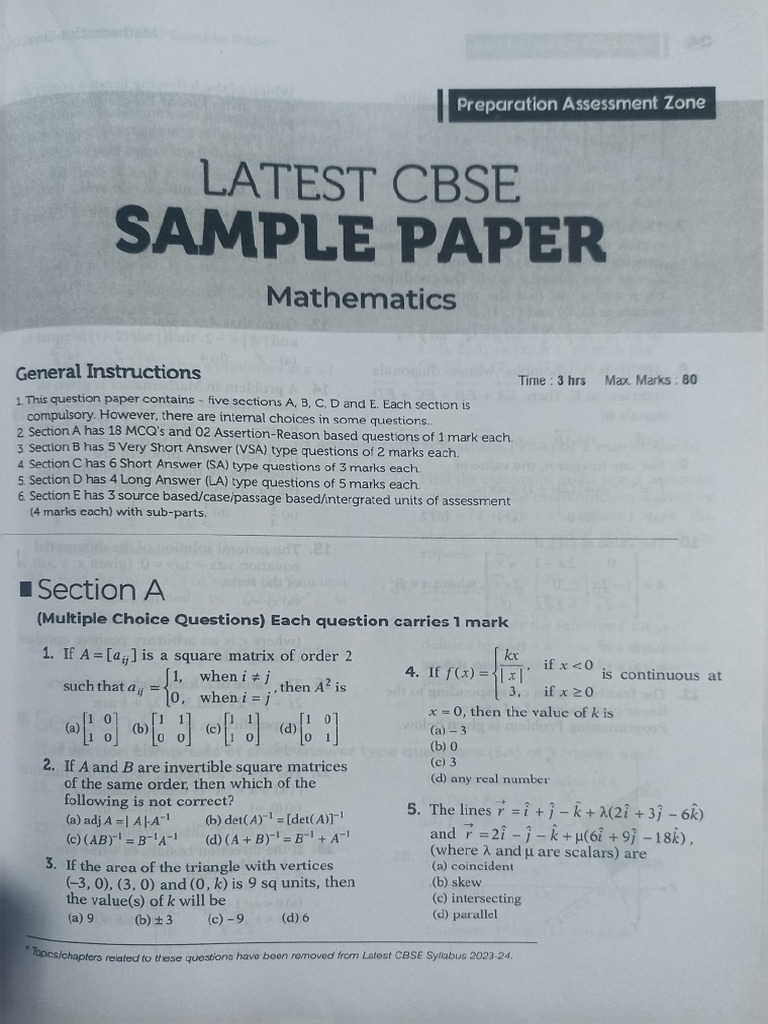 Sample Papers | PDF