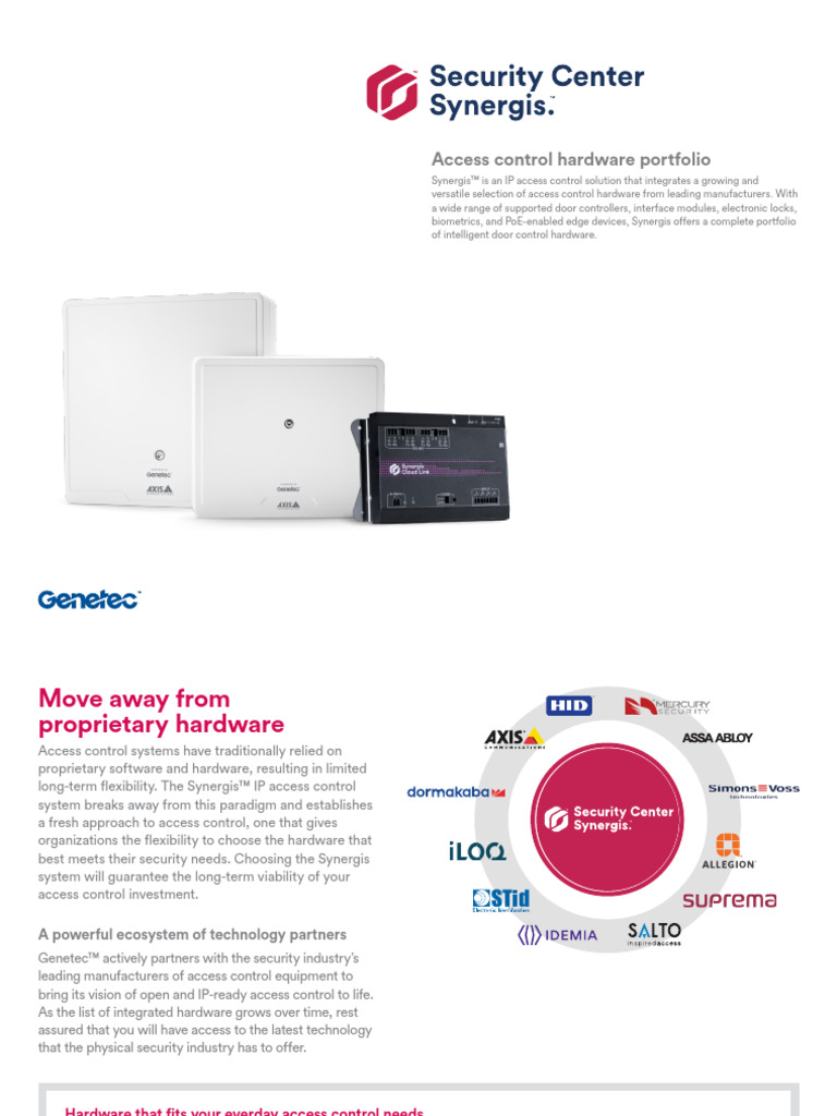 EN Genetec Synergis Access Control Hardware Portfolio | PDF
