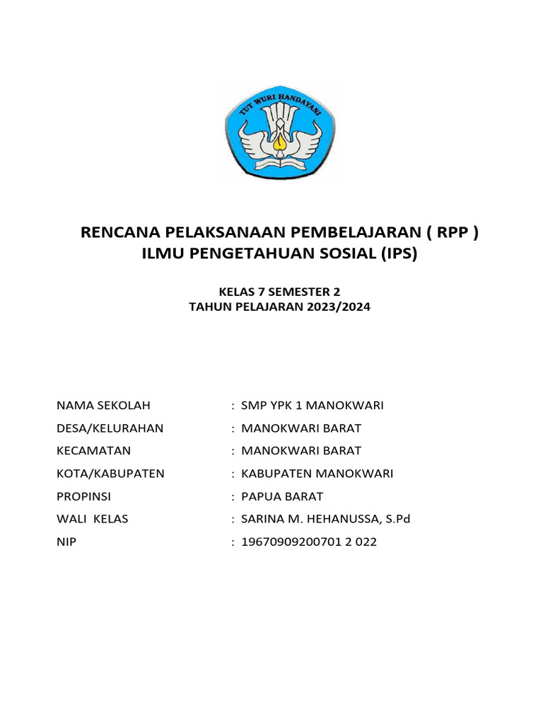 RPP IPS Kelas 7 Semester 2 Tahun 2024 | PDF