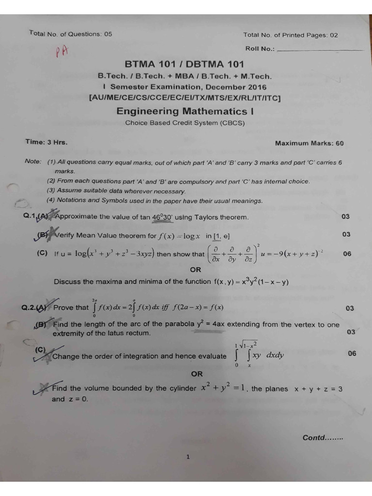 Maths 5 Sample Papers | PDF