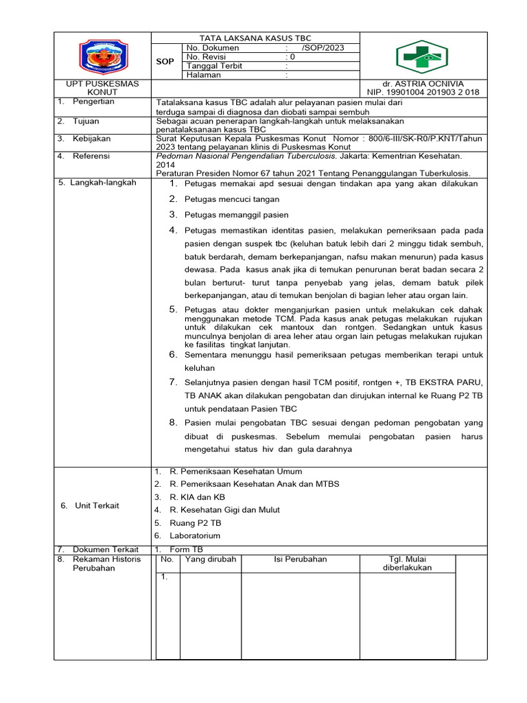 Sop Tata Laksana Kasus TB | PDF