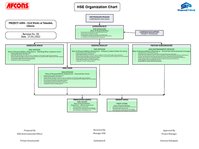 Organization Chart With Roles & Responsibilities | PDF | Regulatory ...