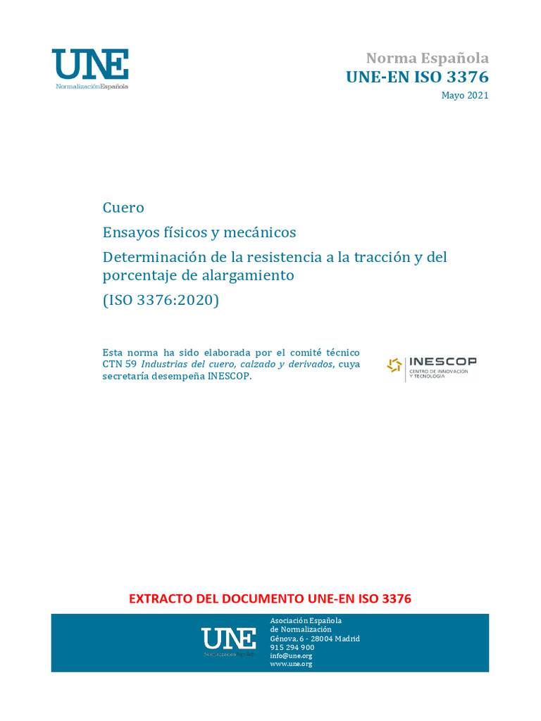Une-En Iso 3376:2021 | PDF | Ingeniería mecánica | Materiales