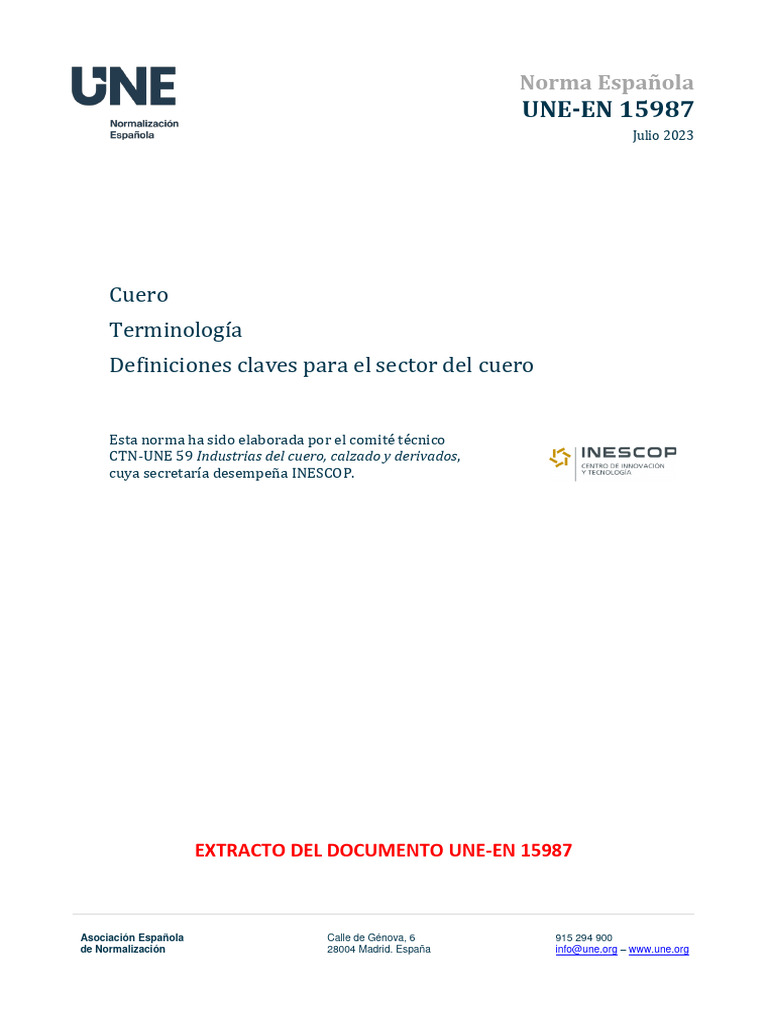 Une-En Iso 15987:2023 | PDF | Cuero
