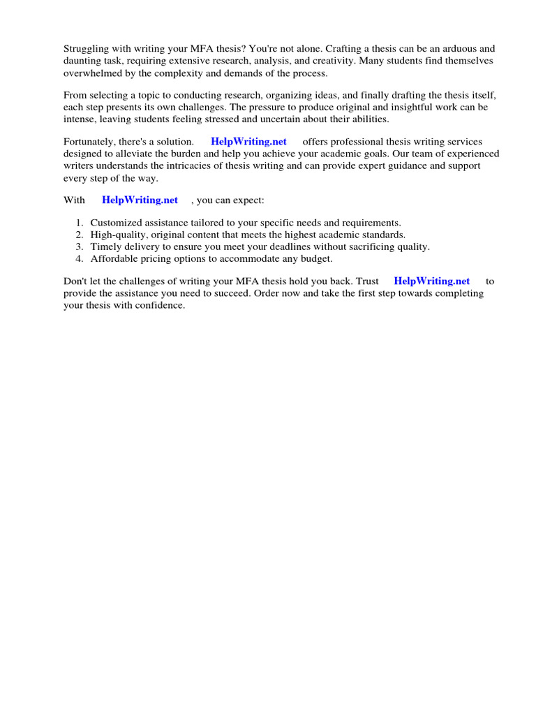 Mfa Thesis Examples | Download Free PDF | Thesis | Essays