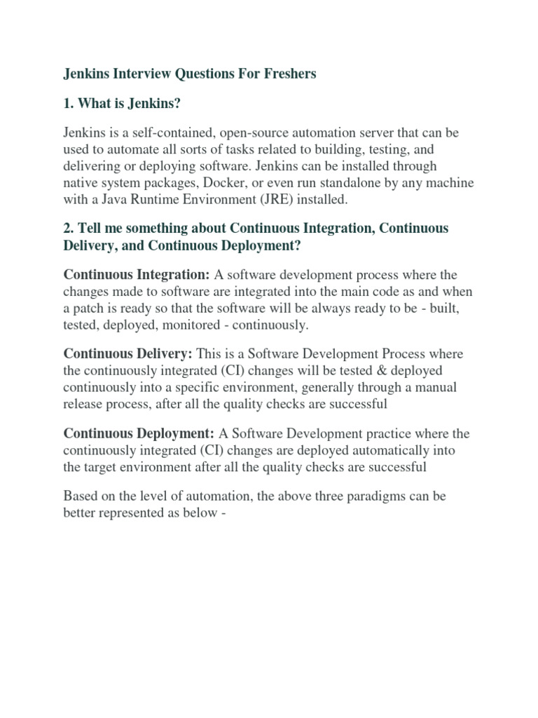 Jenkins Interview Ques | PDF Jenkins Interview Ques | PDF