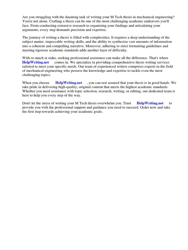 M Tech Thesis Topics in Mechanical | PDF | Machine Learning | Thesis