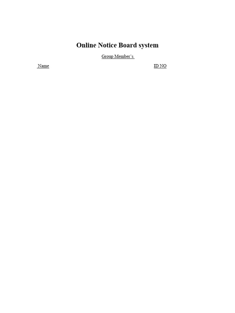 Notice Board System Proposal Group2 | PDF