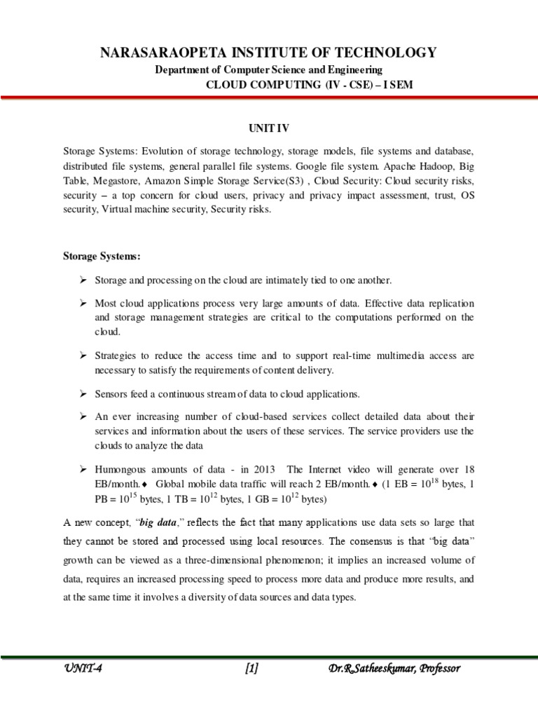 Cloud Computing UNIT-4 | PDF
