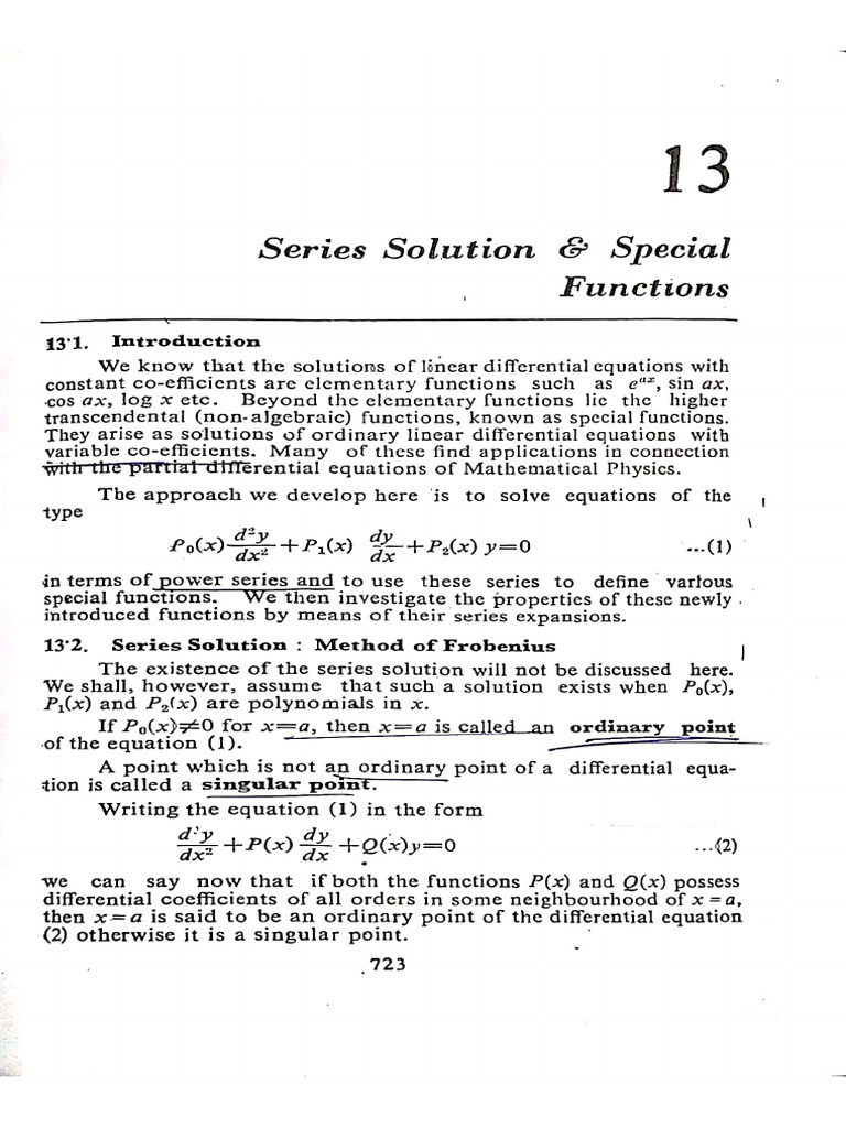 Series Solution and Special Functions | PDF