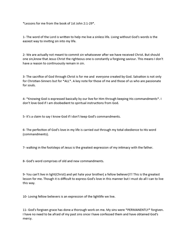 Lessons From The Book of 1 John | PDF