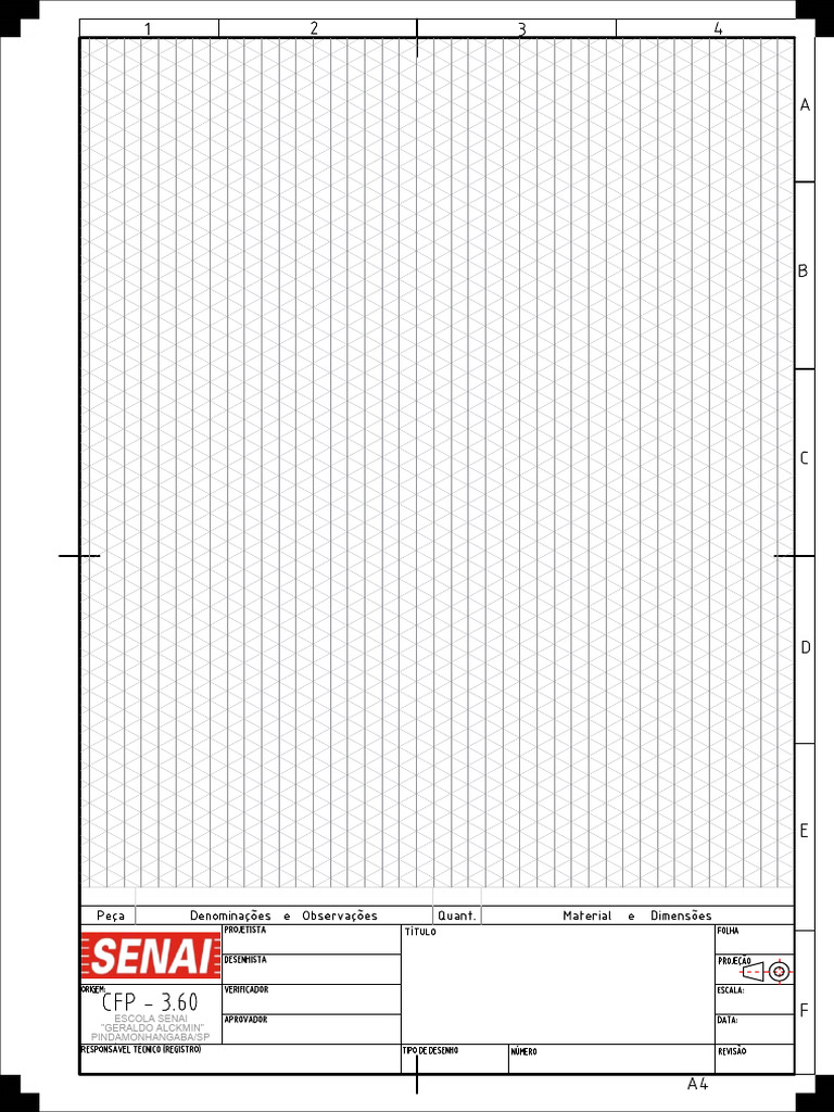 Folha Padrão A4 RETICULADA NBR 16752 Jan20 | PDF