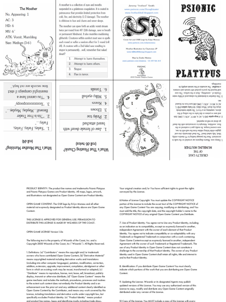 Psionic Platypus 1 A4 | PDF