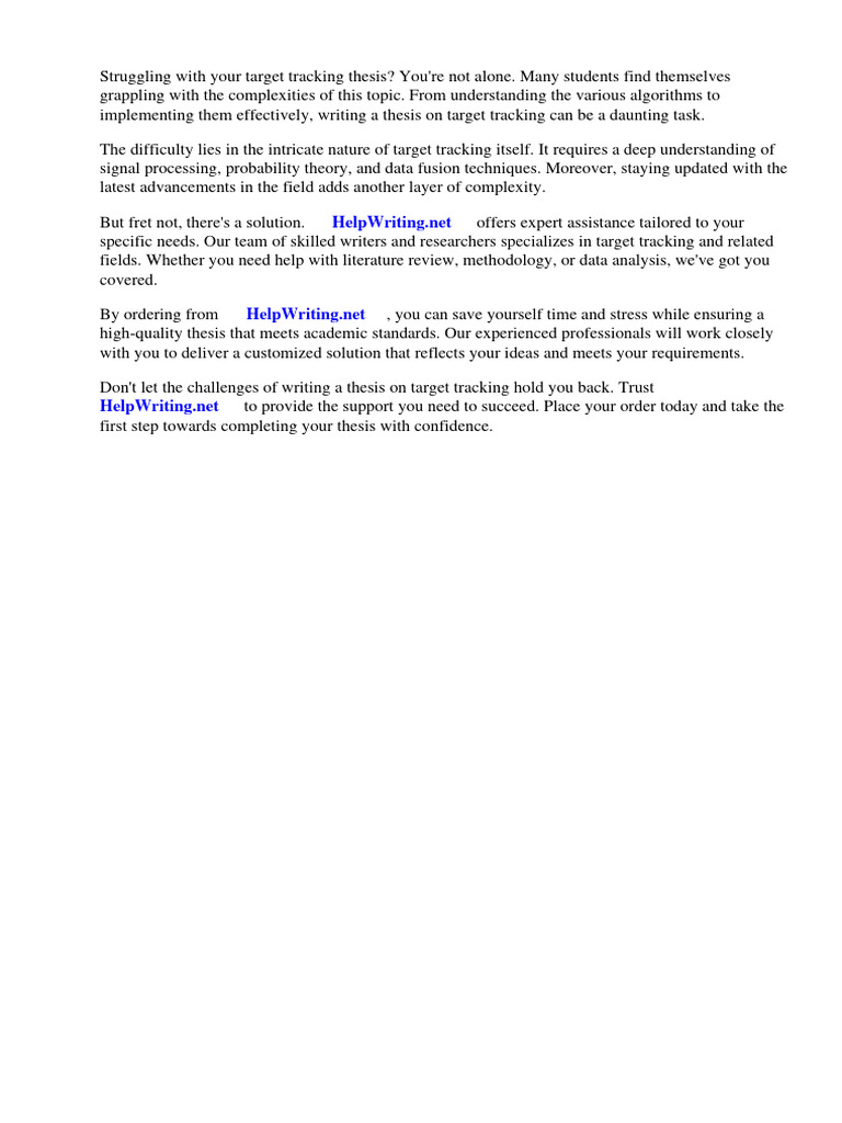 Target Tracking Thesis | PDF