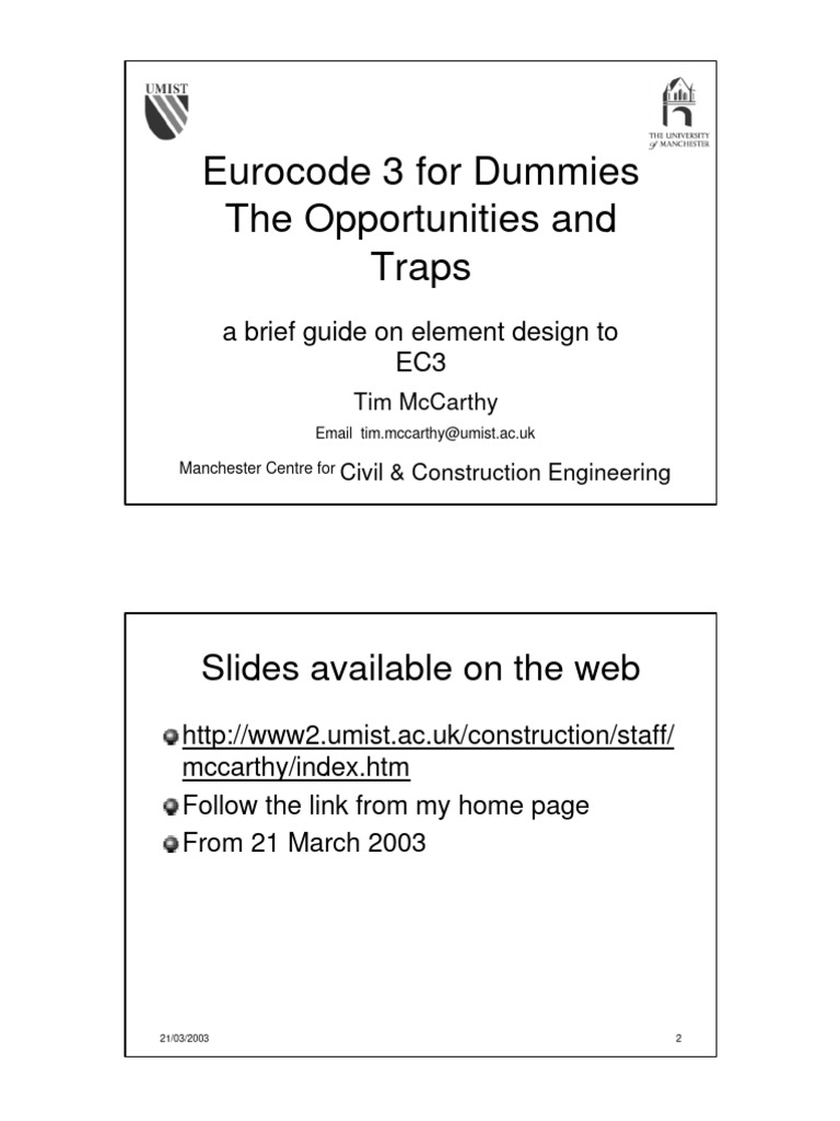 Eurocode 3 For Dummies | PDF